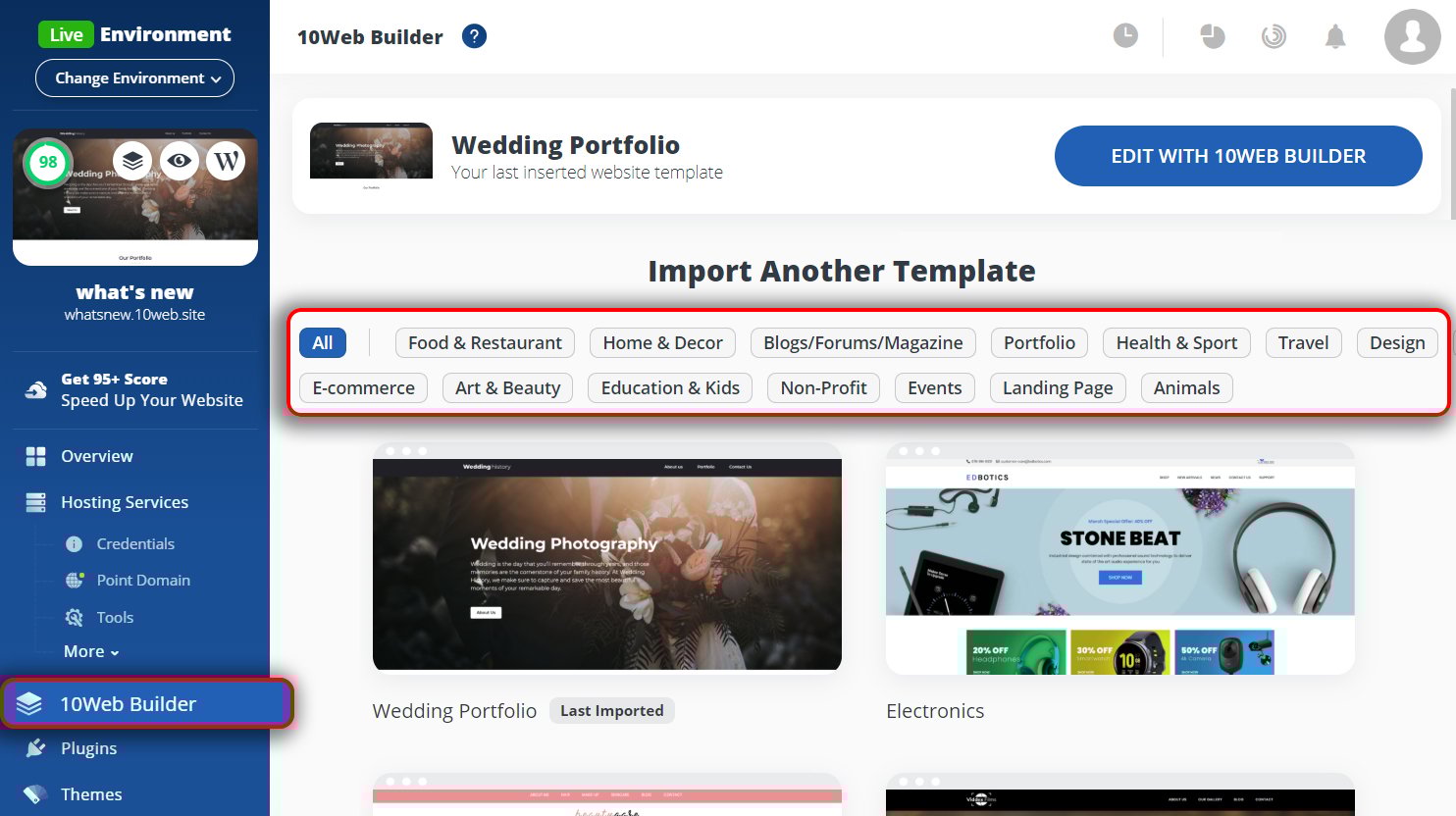 What's New: The 10Web Dashboard | 10Web