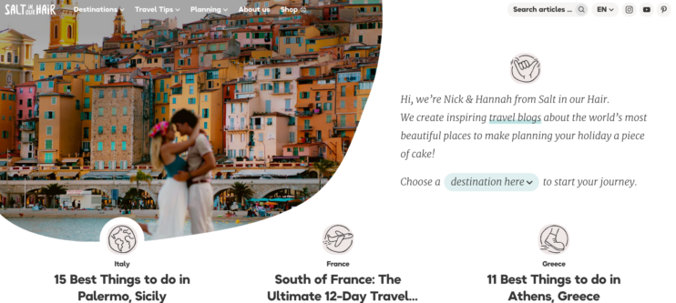 33 Easy and Beautiful Travel Blog Examples in 2023 - 10Web