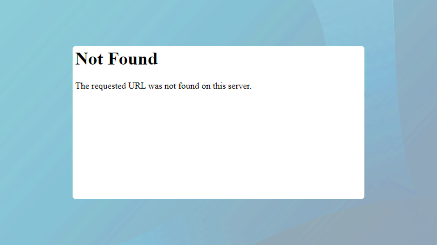 Resolving HTTP Error 404: Requested Resource Not Found