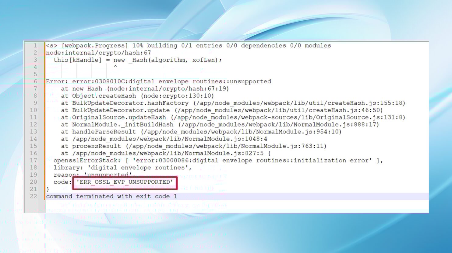 [solved] Err Ossl Evp Unsupported Error