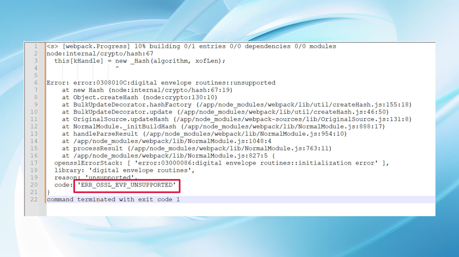 [Solved] ERR_OSSL_EVP_UNSUPPORTED Error