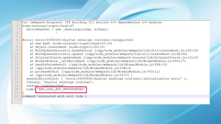 [Solved] ERR_OSSL_EVP_UNSUPPORTED Error