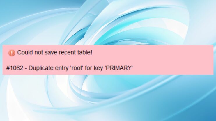 Resolve Mysql Error 1062—duplicate Entry Problem 