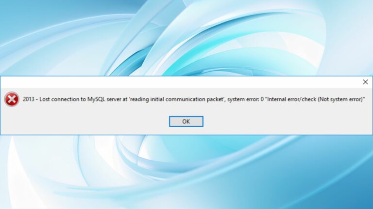 Mysql Error 2013 Connection Restored