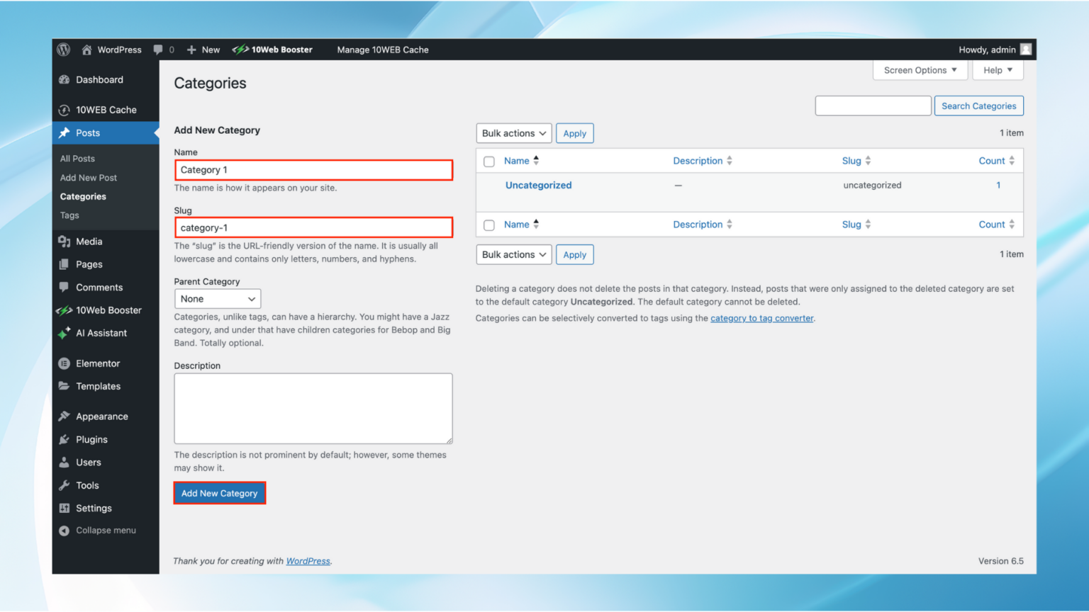 How to Add Categories in WordPress - 10Web