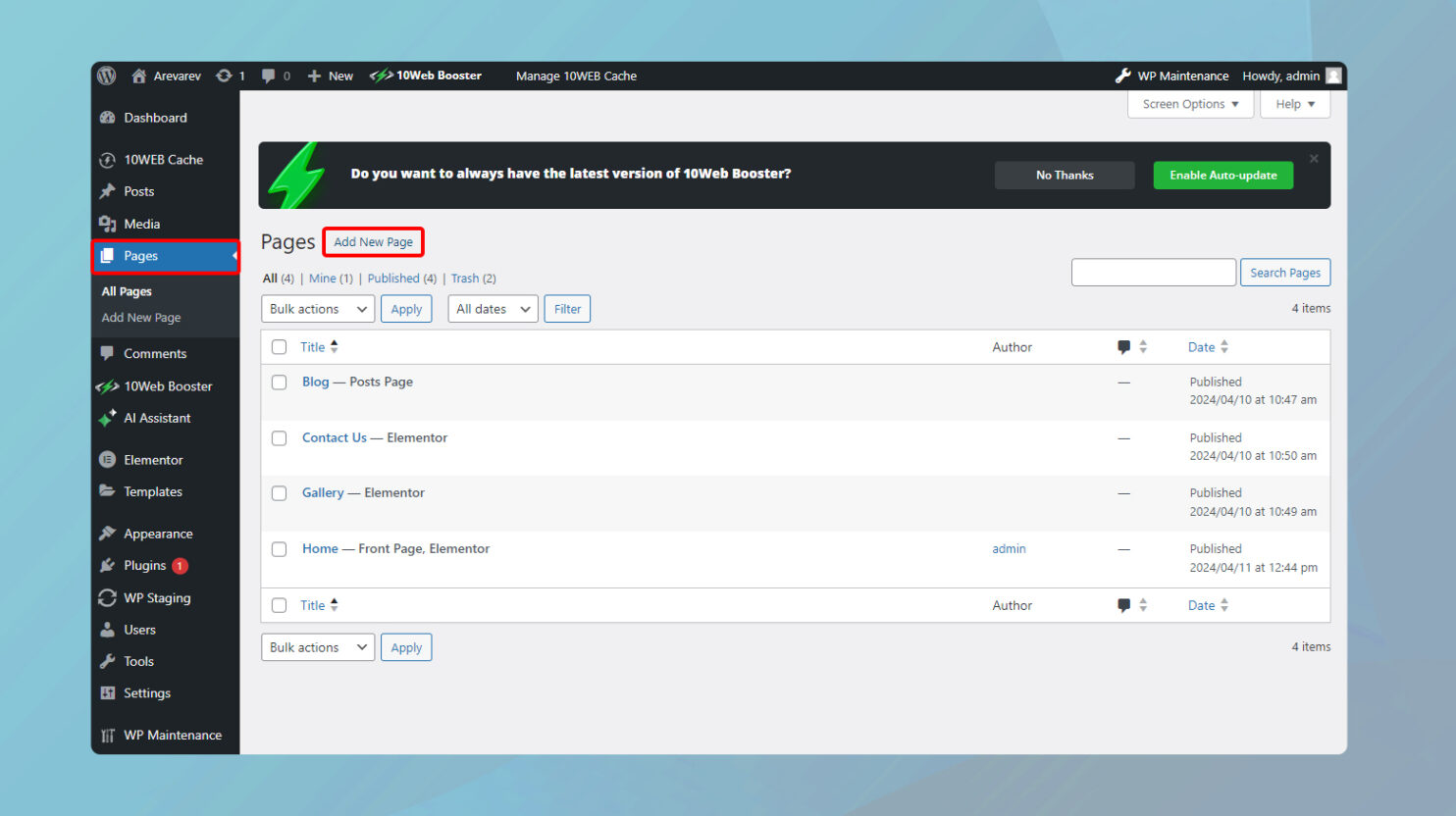 How to Change Front Page in WordPress - 10Web