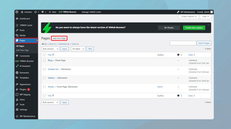How to Change Front Page in WordPress - 10Web