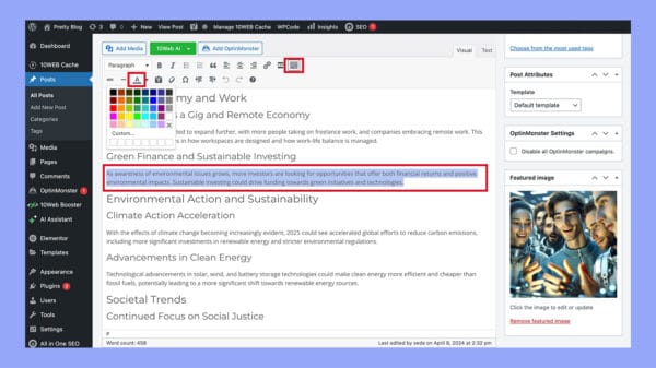 How to Change Font Color in WordPress - 10Web