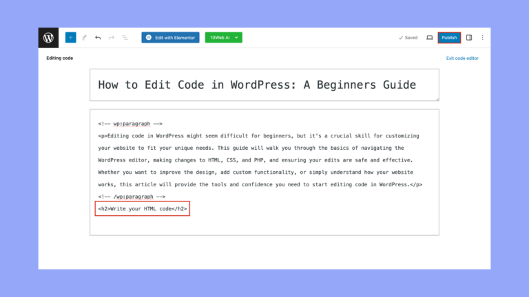 How to Edit Code in WordPress: A Beginners Guide - 10Web