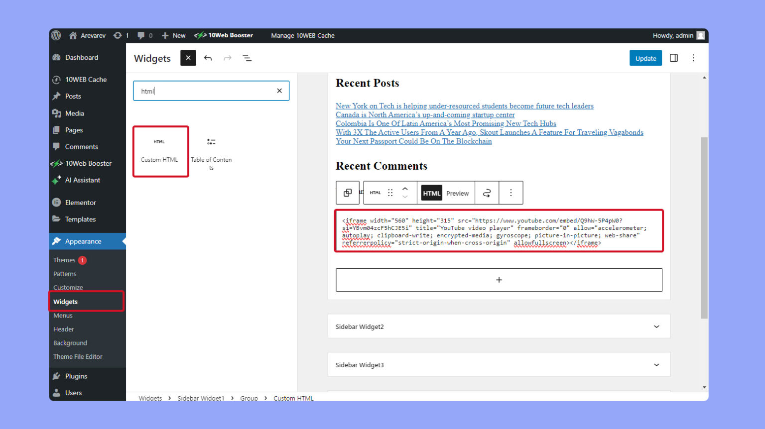 How to Embed a YouTube Video in WordPress | 10Web