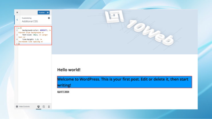 How to Edit CSS in WordPress - 10Web