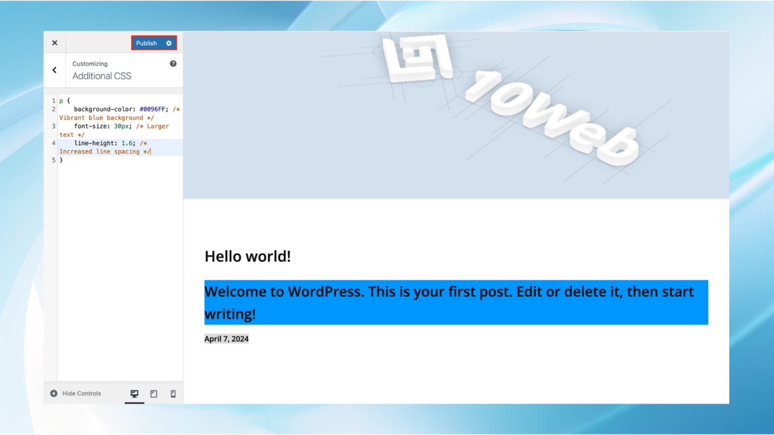 How to Edit CSS in WordPress - 10Web