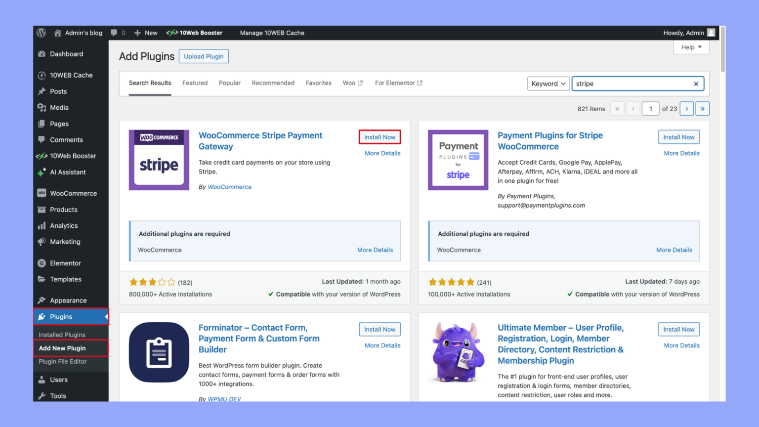 Guide On How To Connect Stripe With Woocommerce 10web