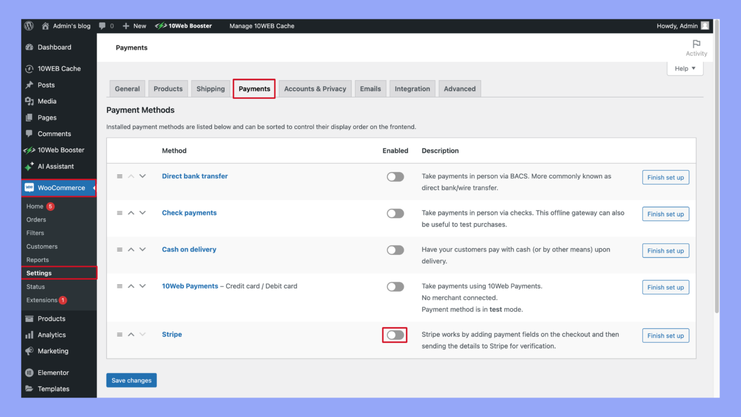 Guide On How To Connect Stripe With Woocommerce 10web