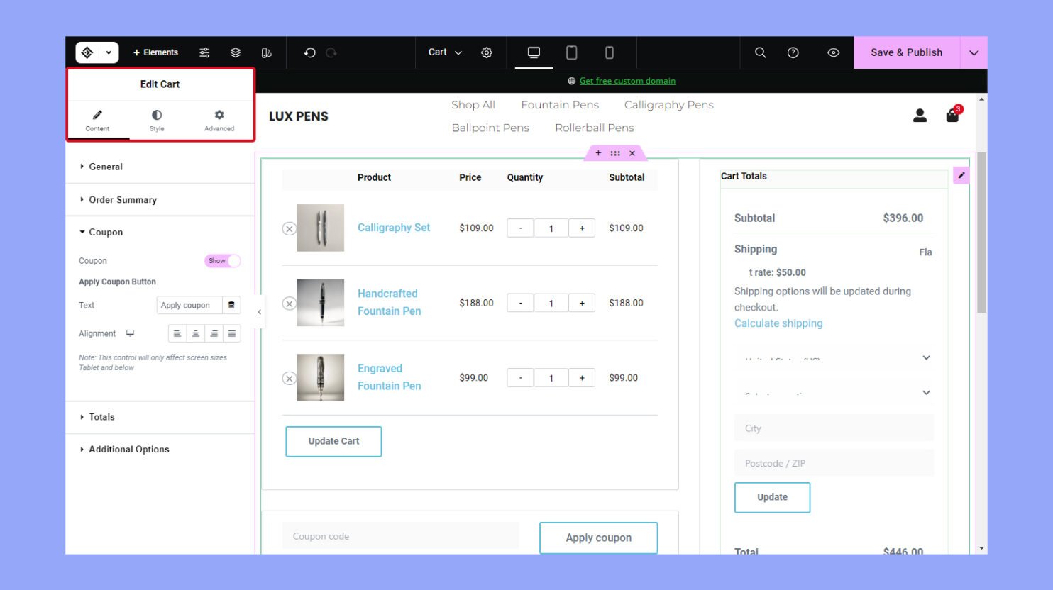 How to Edit WooCommerce Cart Page With Elementor - 10Web