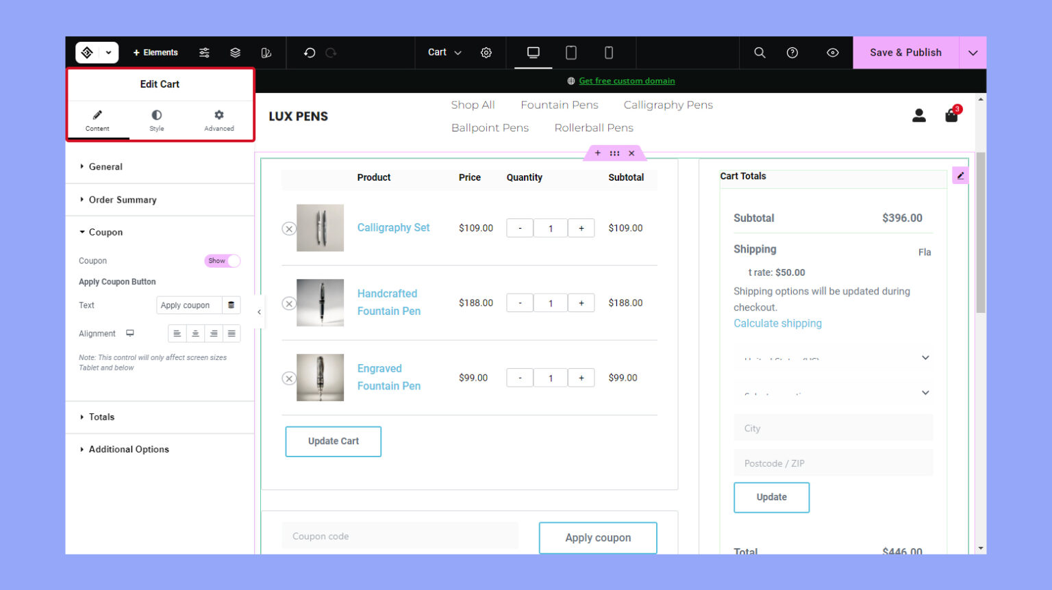 How to Edit WooCommerce Cart Page With Elementor - 10Web