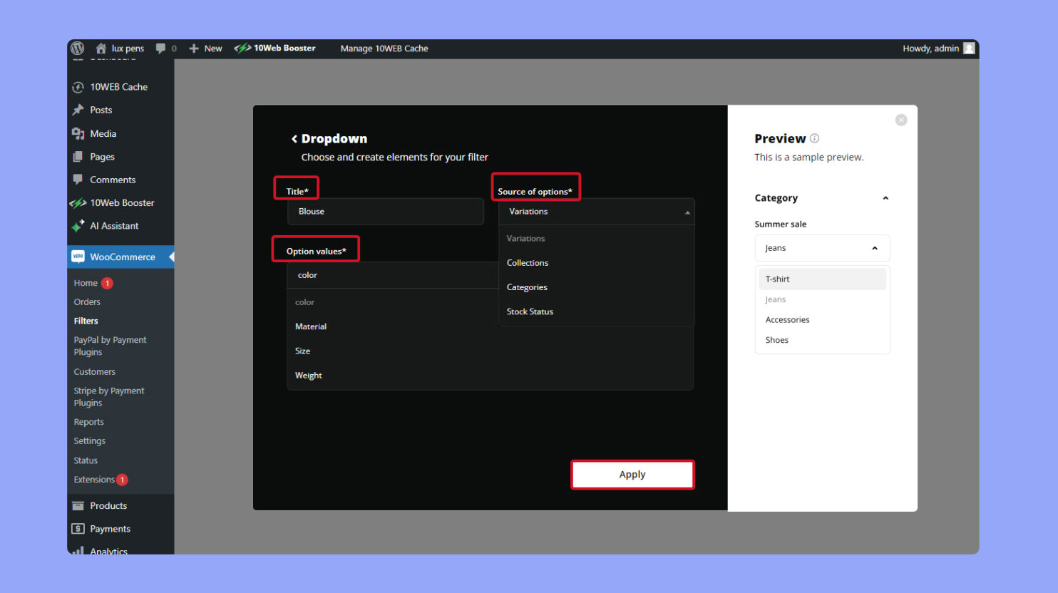 How to Add a Product Filter in WooCommerce - 10Web