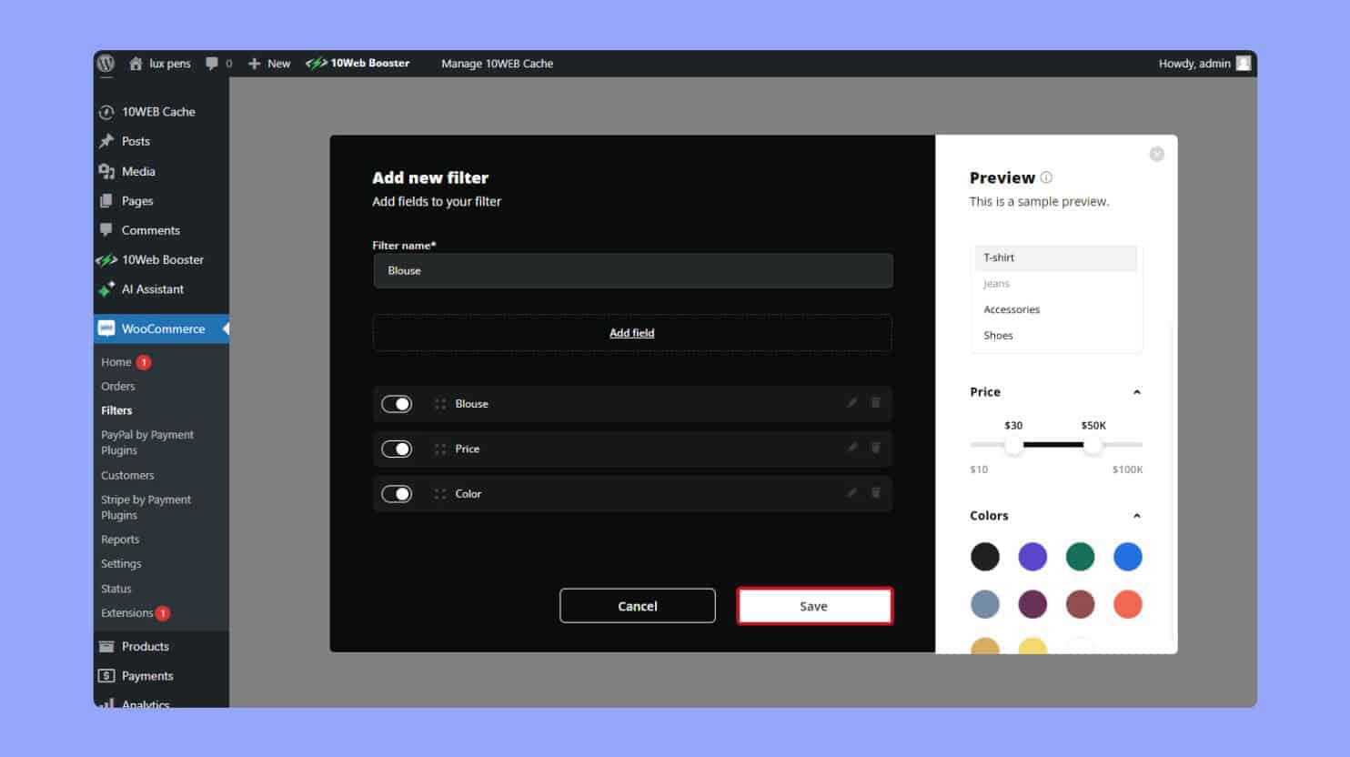 How to Add a Product Filter in WooCommerce - 10Web