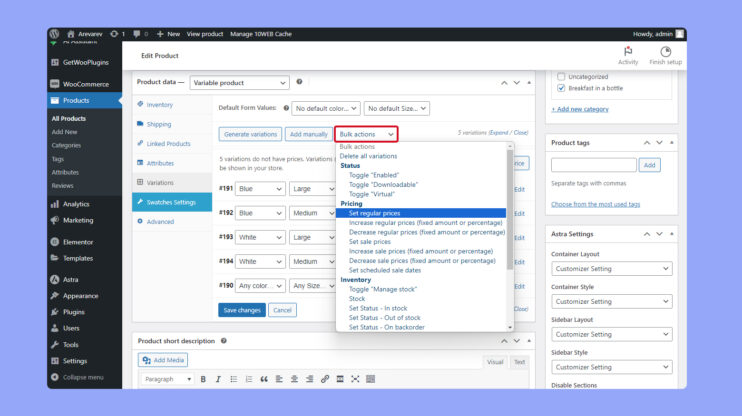 How to Add a Variable Product in WooCommerce - 10Web