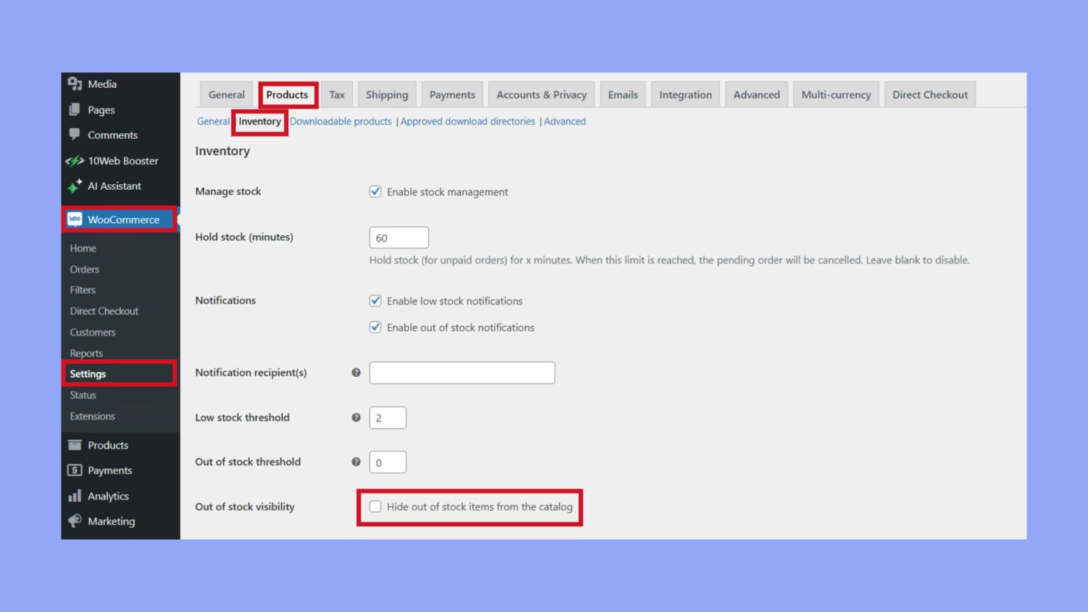 How to Hide Out of Stock Products in WooCommerce - 10Web
