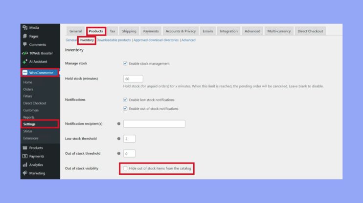 How to Hide Out of Stock Products in WooCommerce - 10Web