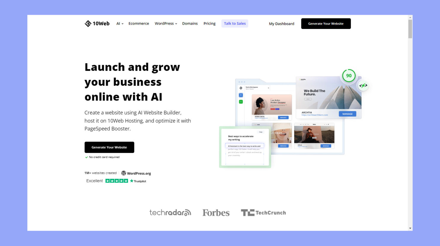 Best Free Website Hosting - 10Web