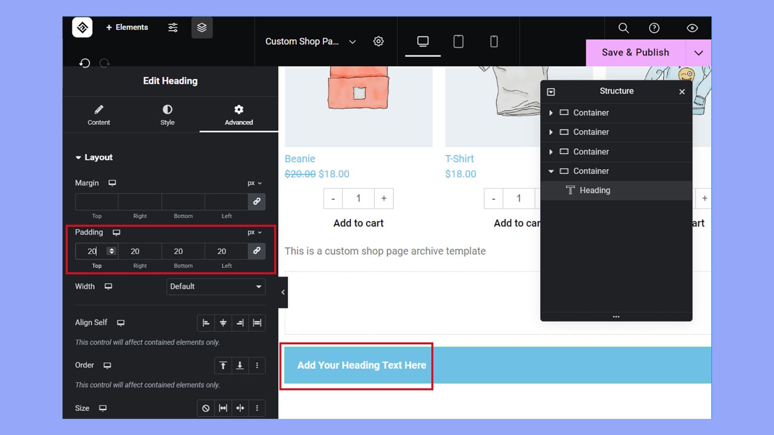 What is Padding in WordPress?