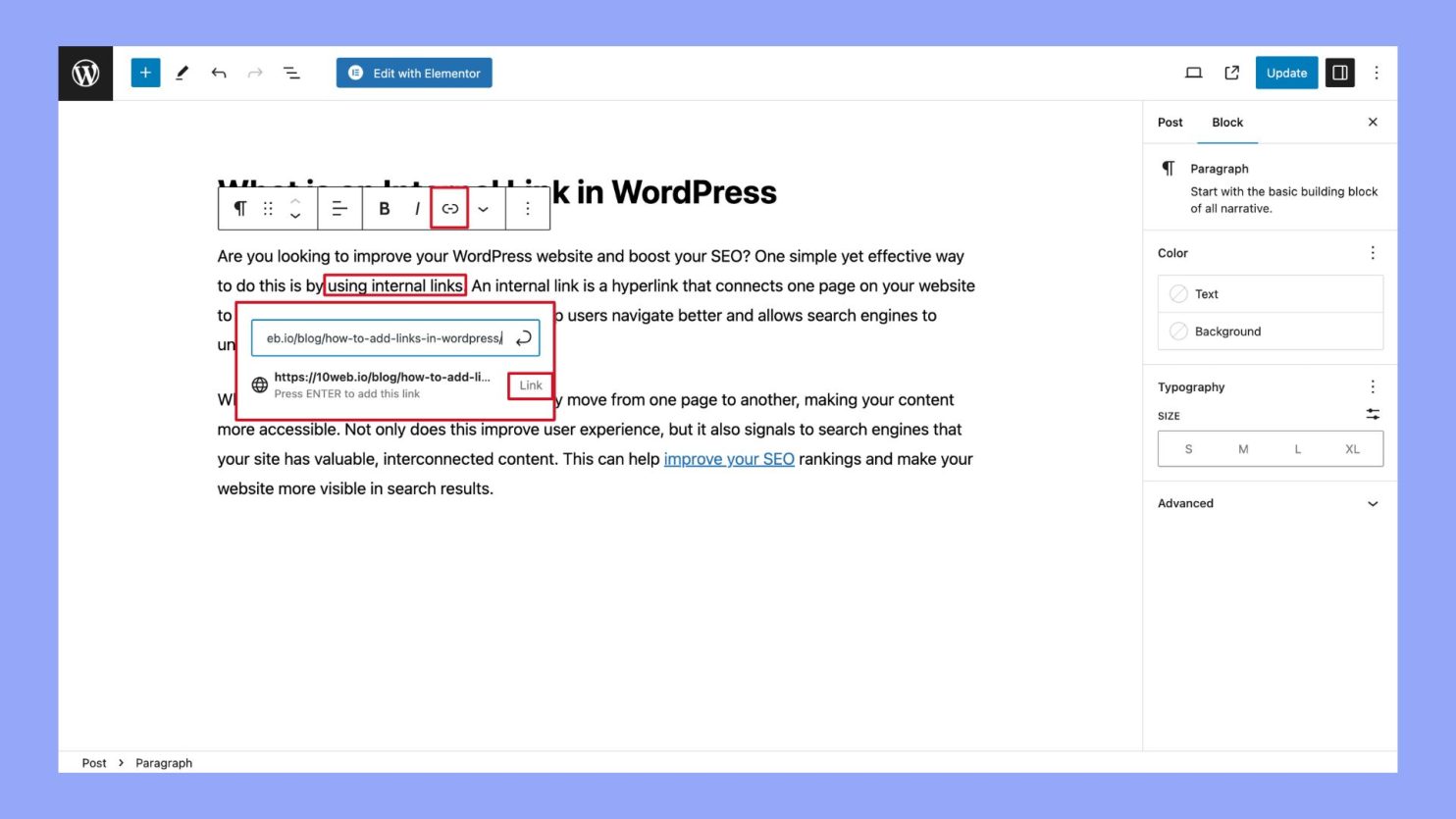 What is an Internal Link in WordPress - 10Web
