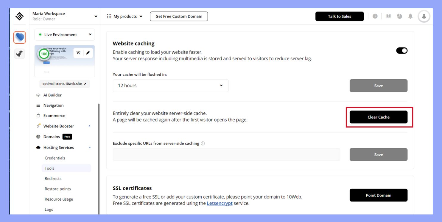 What is Purge Cache in WordPres - 10Web