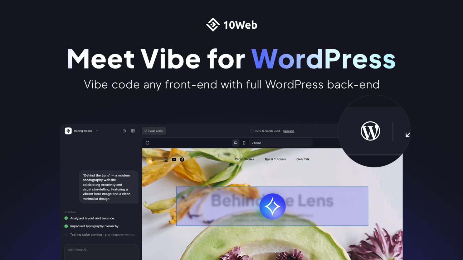 Vibe for WordPress: 10Web Introduces the First AI-Native Frontend Builder Fully Integrated with ...