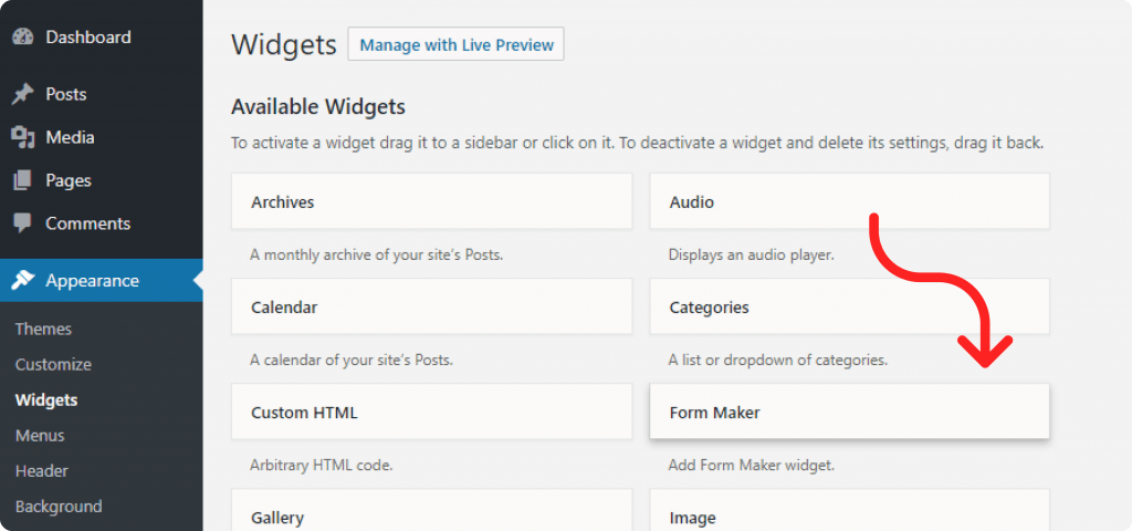 How to Add a Form to WordPress Sidebar Widget – 10Web Help Center