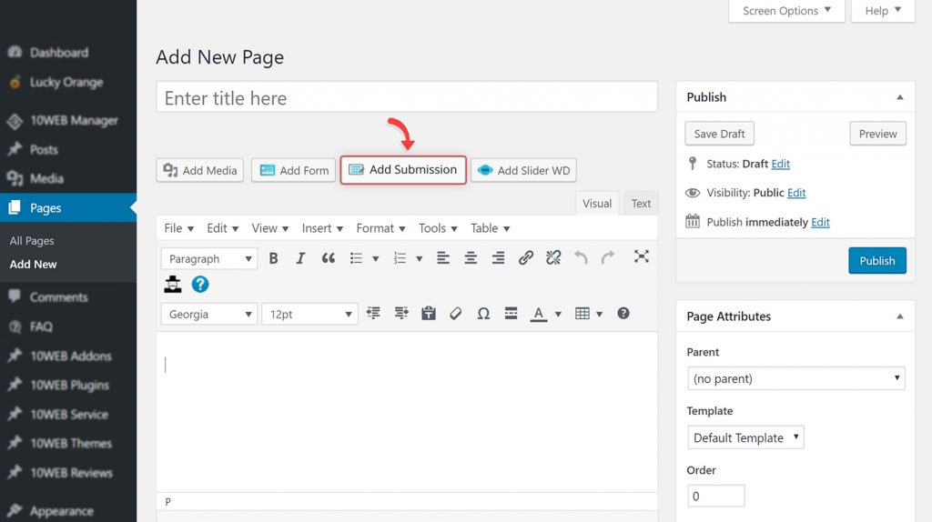 How to publish form submissions on the front-end – 10Web Help Center