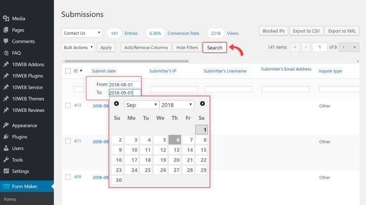 How to Manage Form Submissions – 10Web Help Center