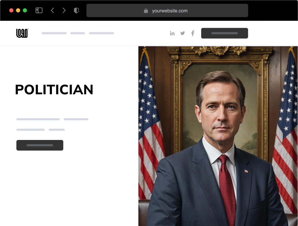 AI Politician Website Builder – Create, Customize, Succeed